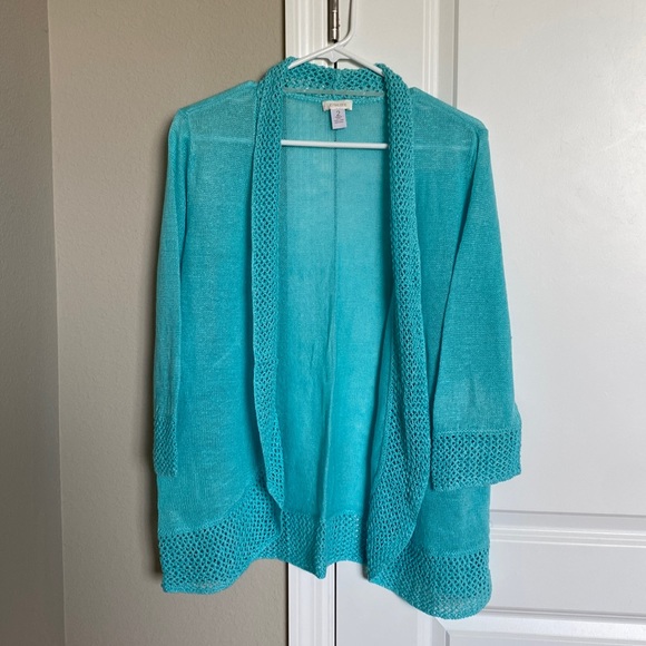 Chico's | Sweaters | Chicos Crochet Lace Trimmed Cardigan | Poshmark